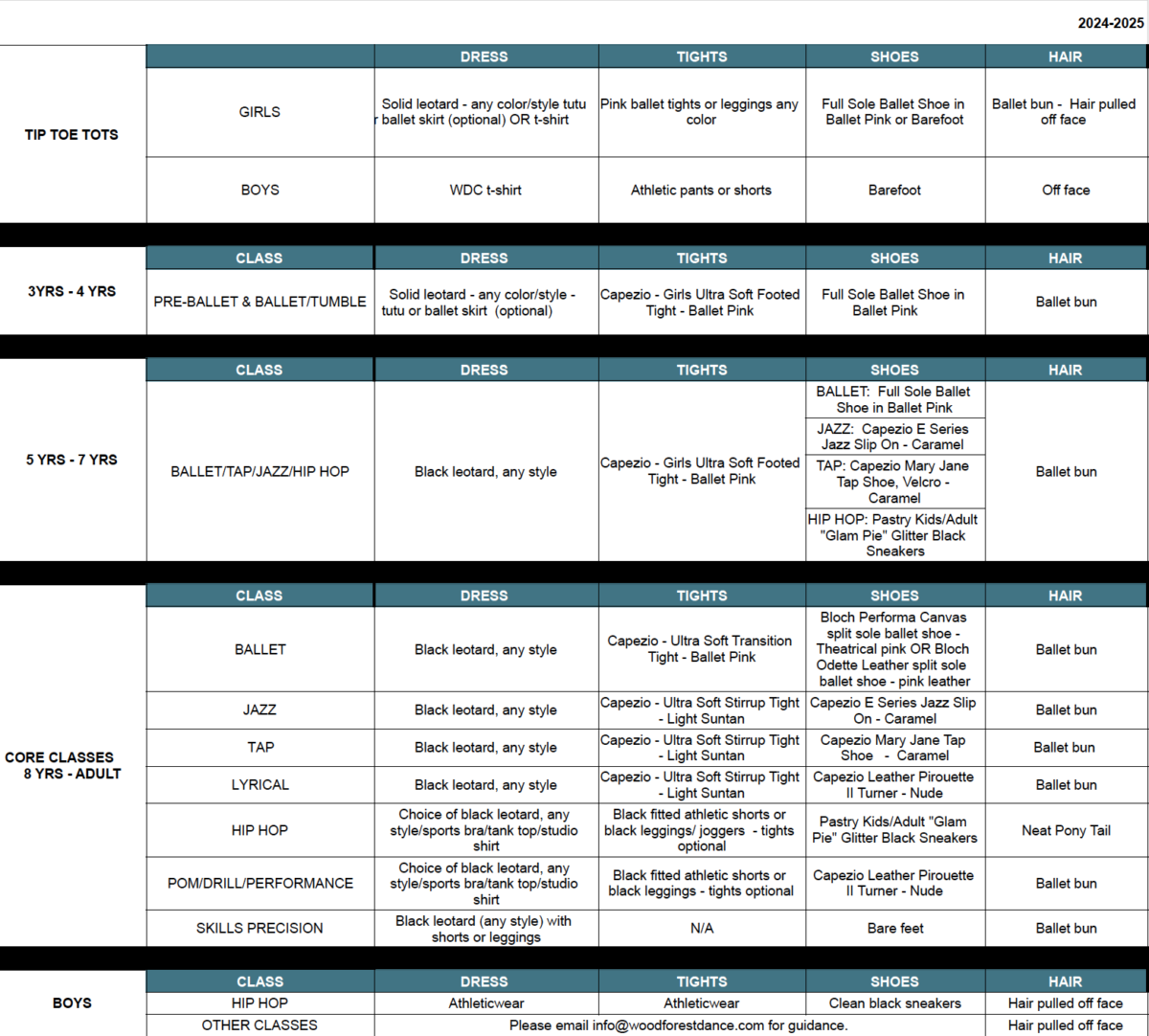 What Do I Wear to Class? – Woodforest Dance Company